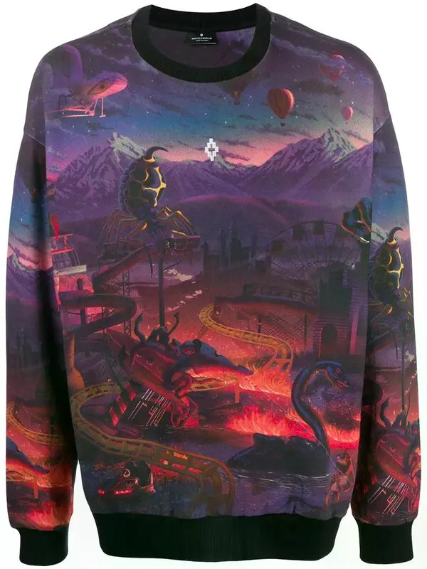 COUNTY OF MILAN Fantasy Print Sweatshirt - Purple