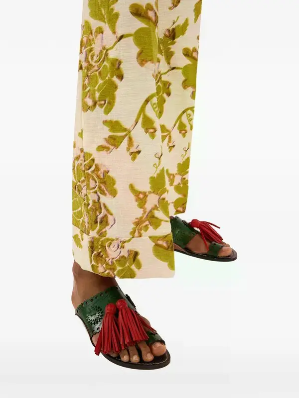 La DoubleJ Sandy Slides In Leather With Tassels