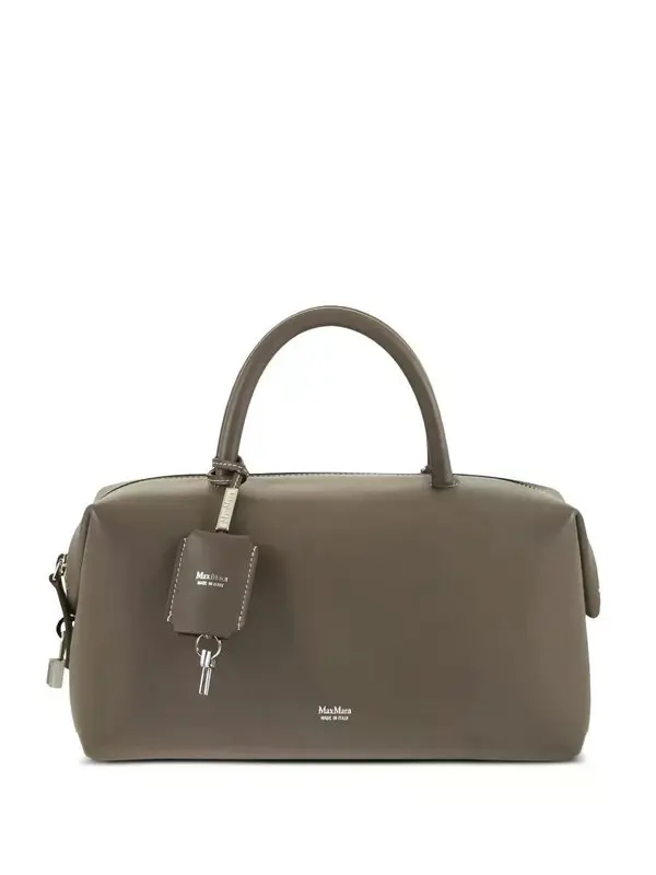Max Mara Leather Padlock Shoulder Bag - Grey