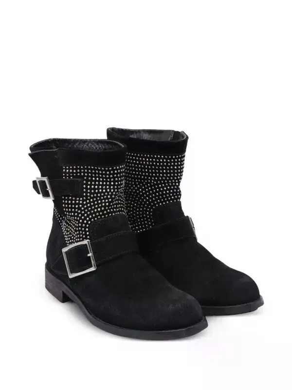 JIMMY CHOO Studded Buckle Ankle Boots