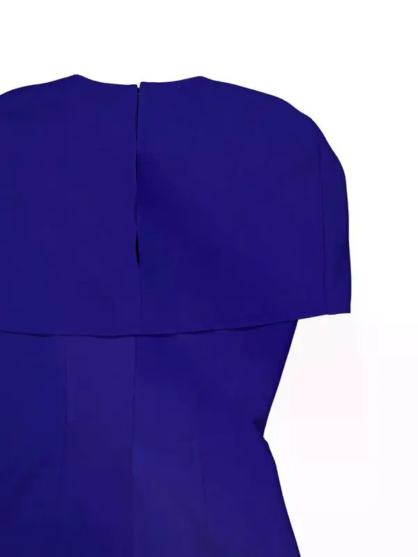 Roland Mouret Cape-overlay Crepe Midi Dress - Blue