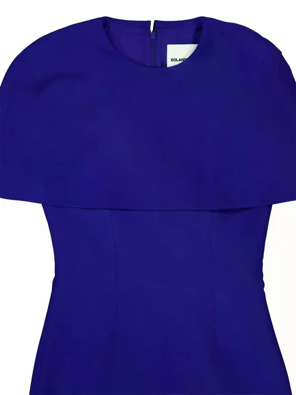 Roland Mouret Cape-overlay Crepe Midi Dress - Blue