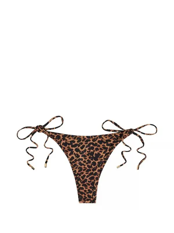 AWAY THAT DAY Catania Leopard-print Bikini Bottoms - Brown