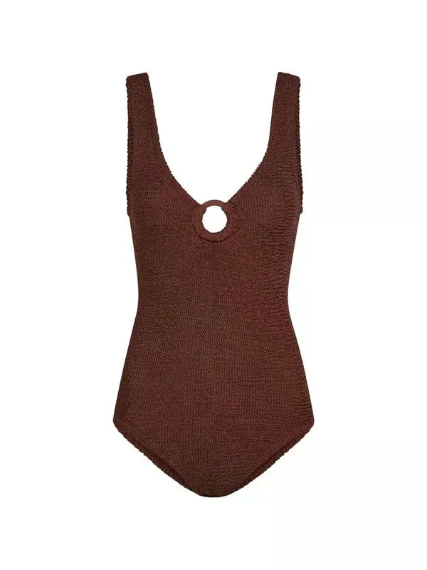 Hunza G Celine Ring Detail Swimsuit - Brown