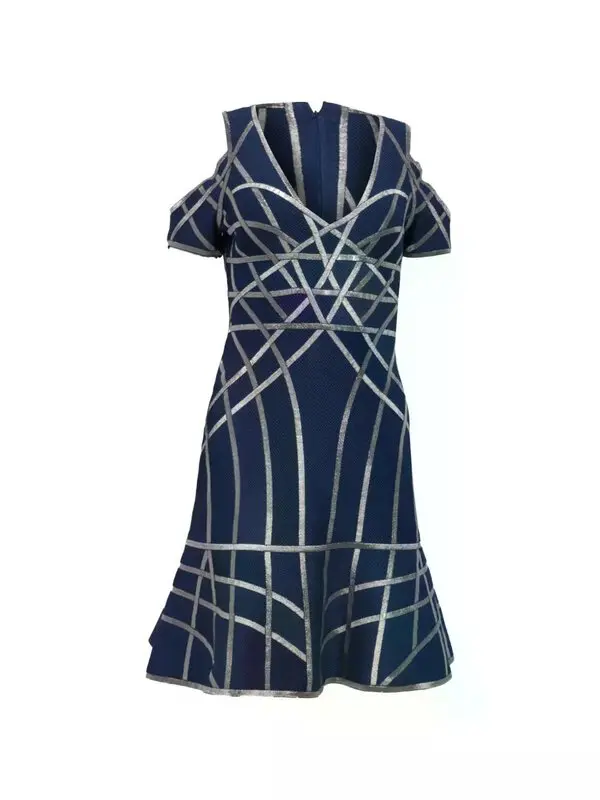 Herve Leger Veronikka Cold-shoulder Flute Dress