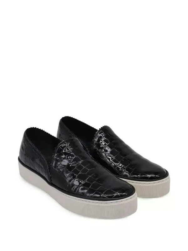 STUART WEITZMAN Croc-embossed Patent Leather Sneakers