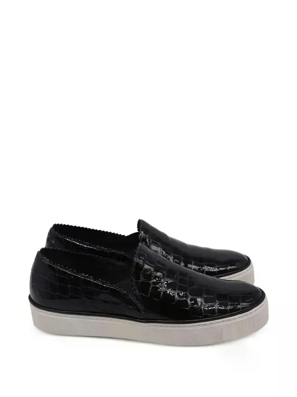 STUART WEITZMAN Croc-embossed Patent Leather Sneakers