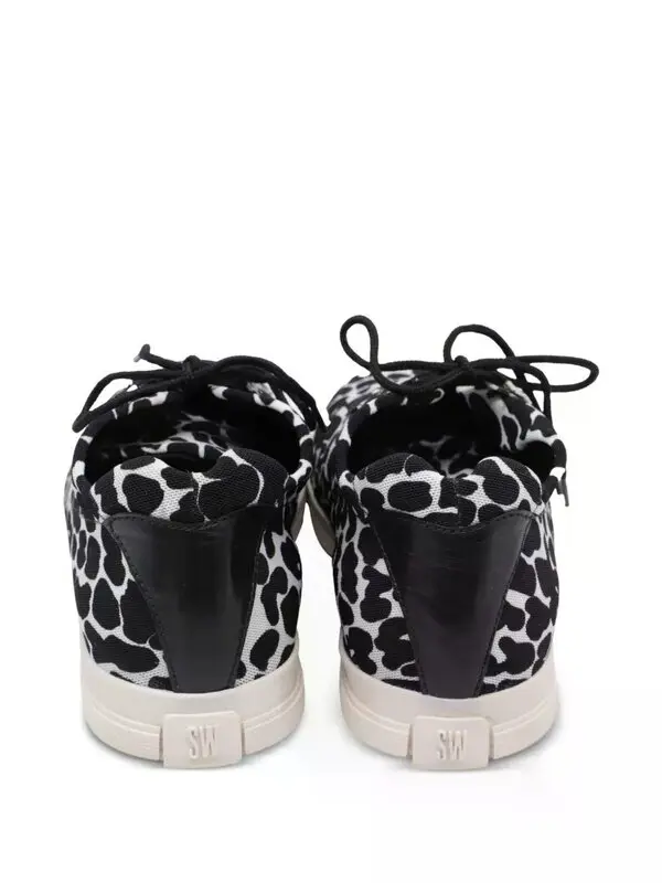 STUART WEITZMAN Animal Print Canvas Lace-up Sneakers