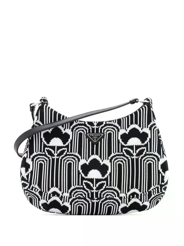 Prada Cleo Jacquard Knit Shoulder Bag