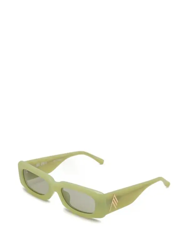Attico X Linda Farrow Mini Marfa Rectangle Frame Sunglasses - Green