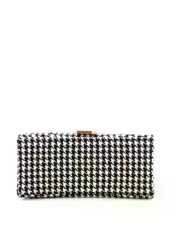 Balenciaga Hourglass Top Handle Bag Houndstooth Textile Shoulder Bag