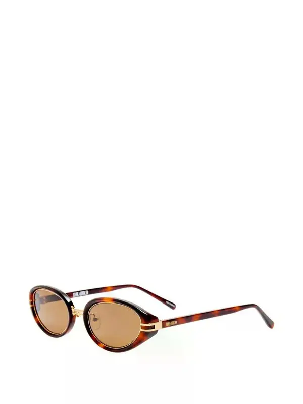 Attico X Linda Farrow Ambra Oval-frame Sunglasses - Brown