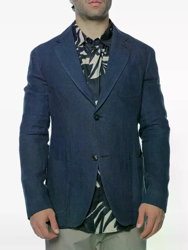 Emporio Armani Single-breasted Blazer - Blue