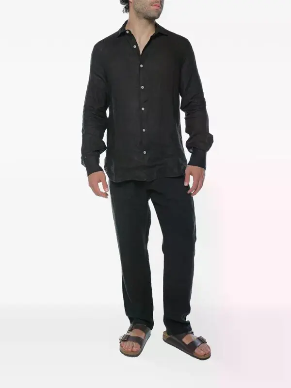 MC2 SAINT BARTH Pamplona Linen Shirt - Black