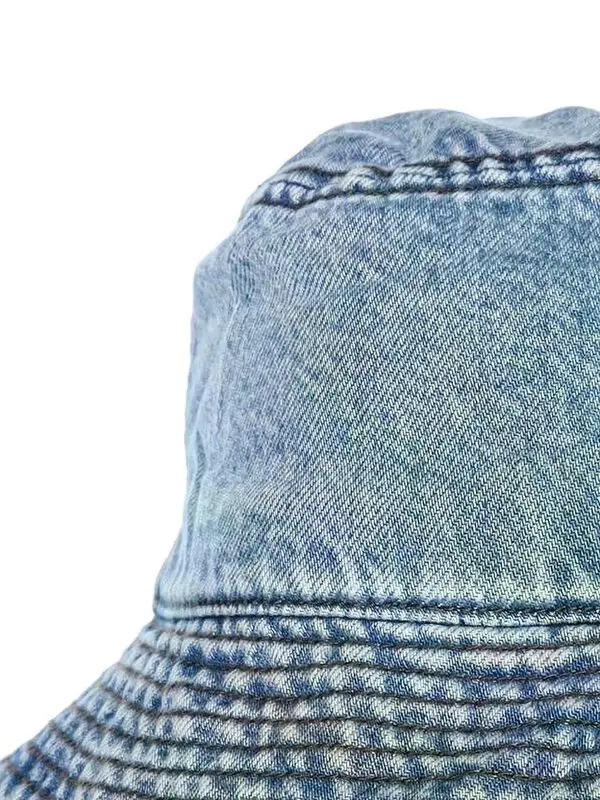 Armani Exchange Acid Wash Denim Bucket Hat - Blue