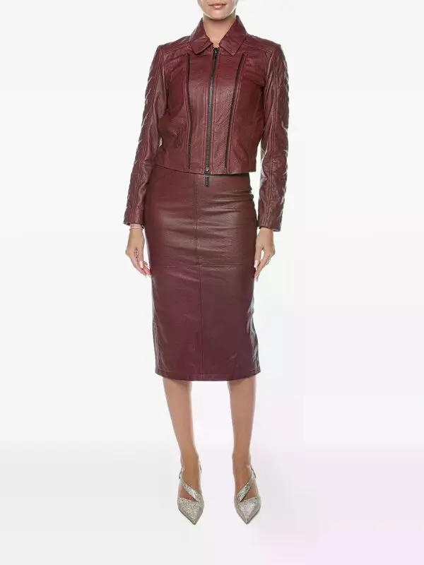 Armani Exchange Quilted Sleeve Leather Jacket