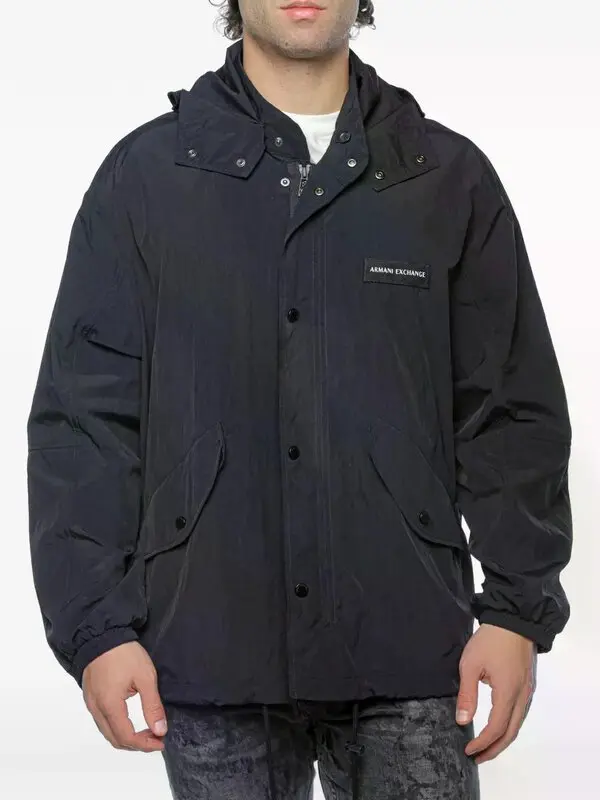 Armani Exchange Logo Patch Hooded Jacket