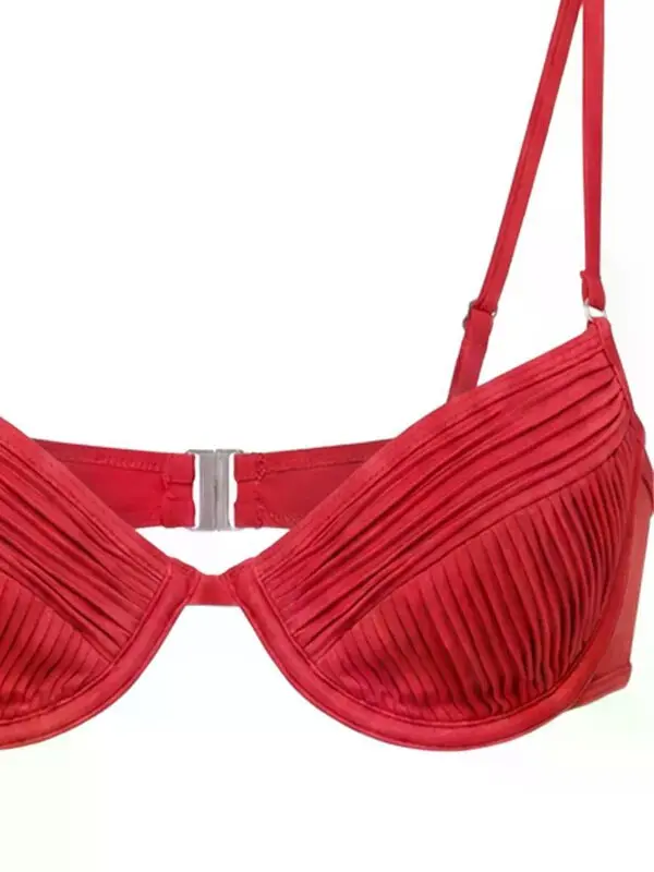 SELIA RICHWOOD Amy Shirred Pleated Bikini - Red