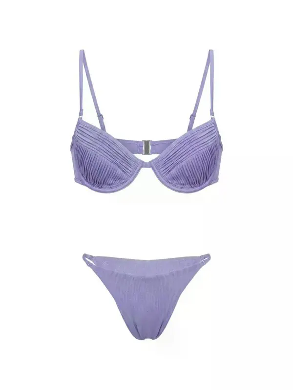 SELIA RICHWOOD Amy Shirred Pleated Bikini - Purple
