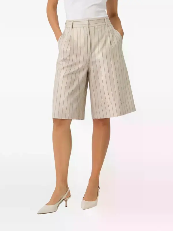 ROOM76 Nizza Pinstripe Pleated Shorts