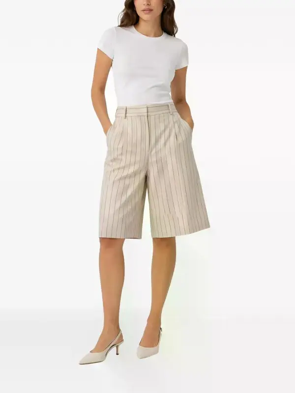 ROOM76 Nizza Pinstripe Pleated Shorts