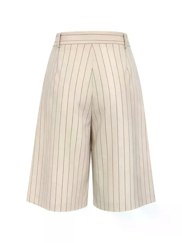 ROOM76 Nizza Pinstripe Pleated Shorts
