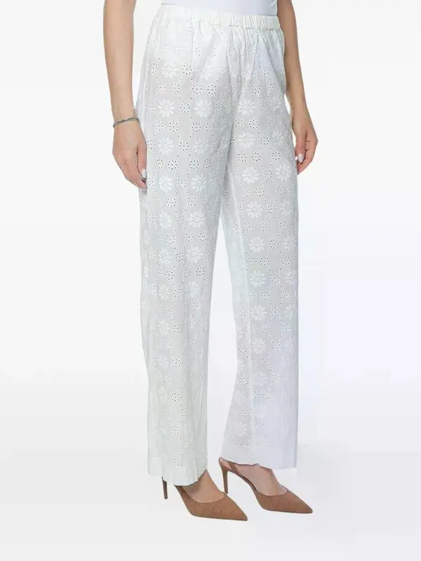MC2 SAINT BARTH Inez Broderie Anglaise Trousers - White