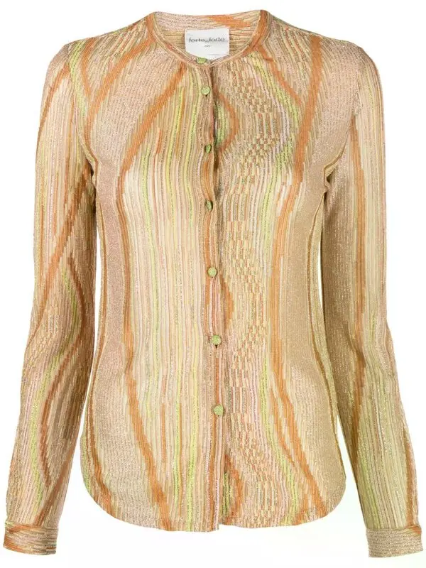 FORTE_FORTE Striped Ribbed Shirt