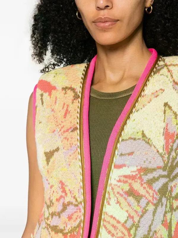 FORTE_FORTE Jacquard Pattern Ribbed Knit Vest