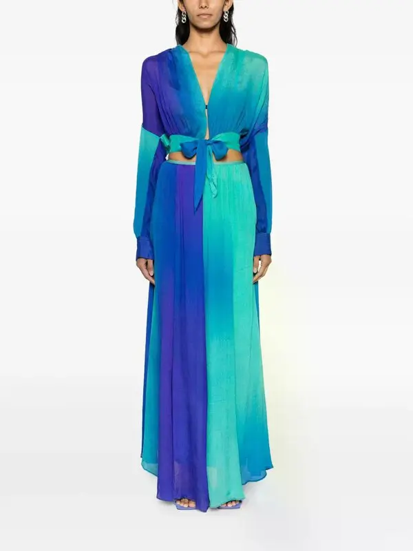 FORTE_FORTE Ombré Silk Cropped Blouse