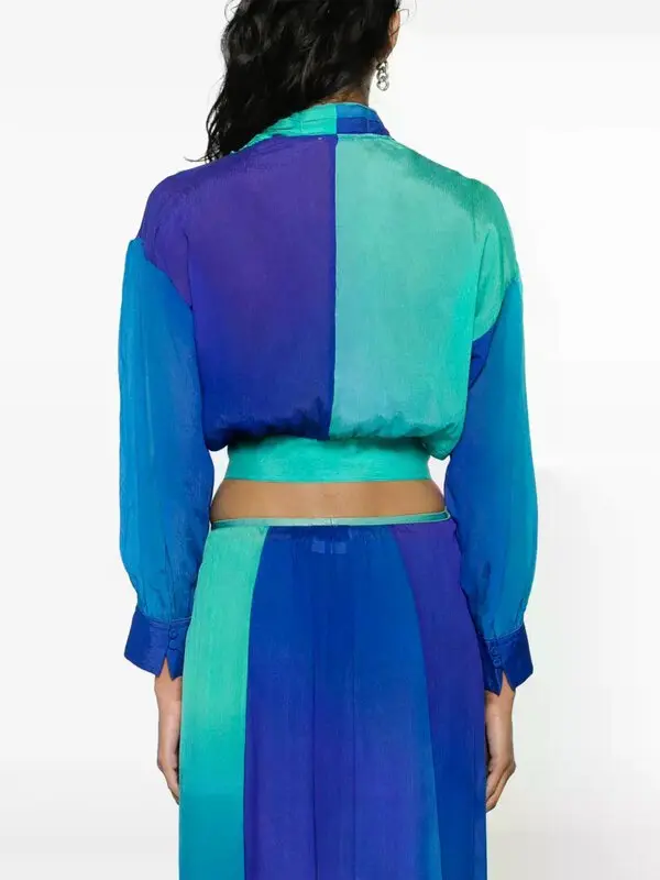 FORTE_FORTE Ombré Silk Cropped Blouse
