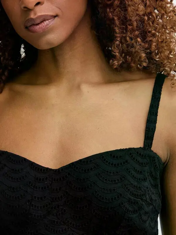 Guess Broderie Anglaise Cropped Top