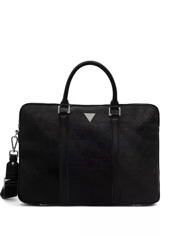 Guess Torino Geometric Patterned Briefcase - Black