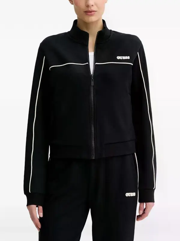 Guess Logo Patch Piped-trim Sweatshirt