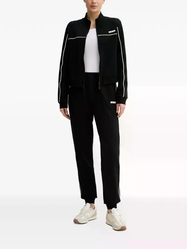 Guess Logo Patch Piped-trim Sweatshirt