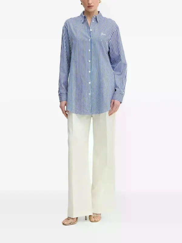 Guess Striped Logo Embroidered Shirt