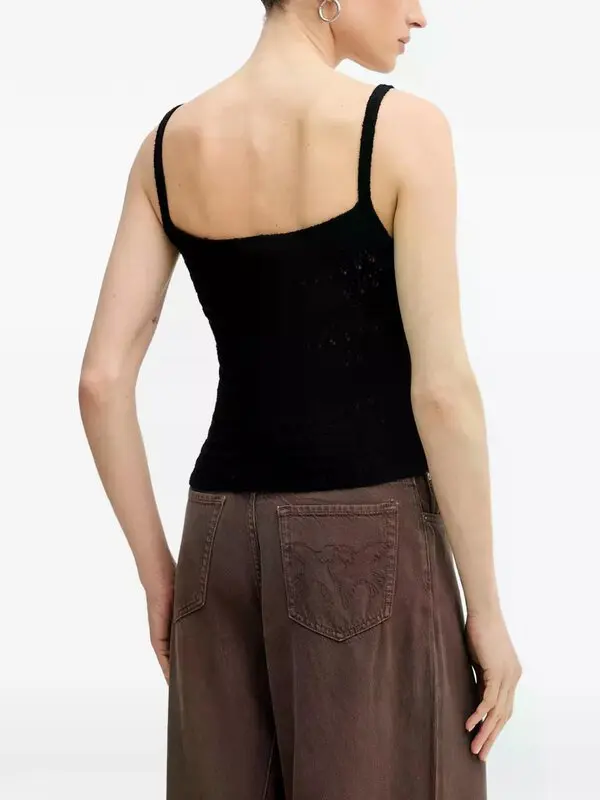 Guess 4g Plaque Pointelle Knit Tank Top