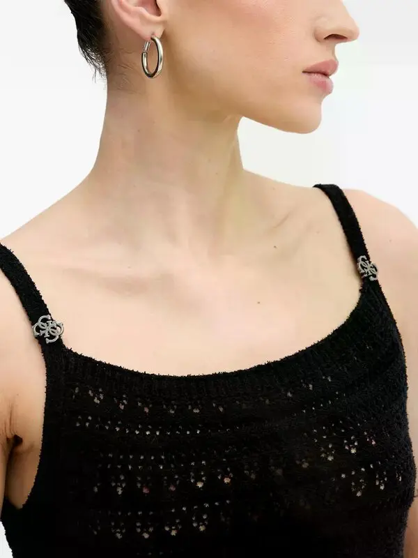 Guess 4g Plaque Pointelle Knit Tank Top