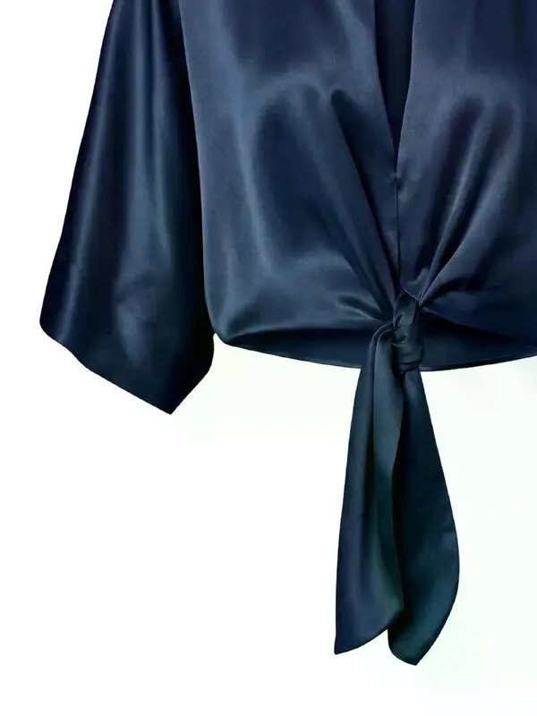 THE SEI Dolman Tie-front Silk Blouse