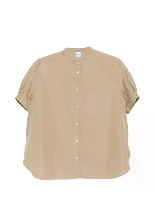 Aspesi Band Collar Short Sleeve Shirt