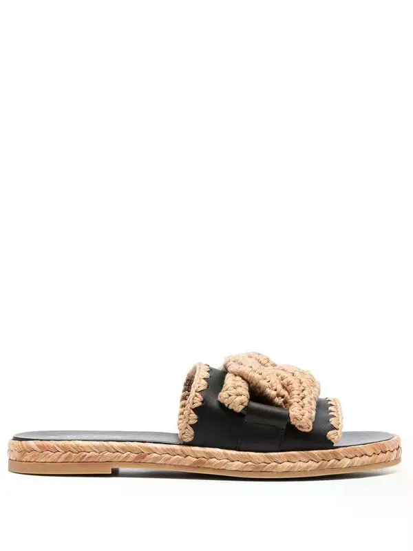 TOD'S Kate Crochet Sandals - Black