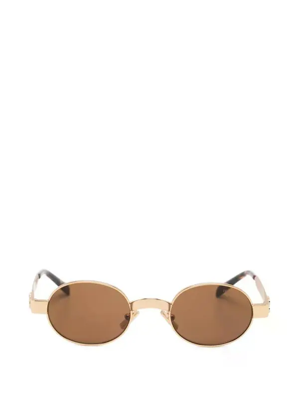 Miu Miu Oval Frame Sunglasses - Gold