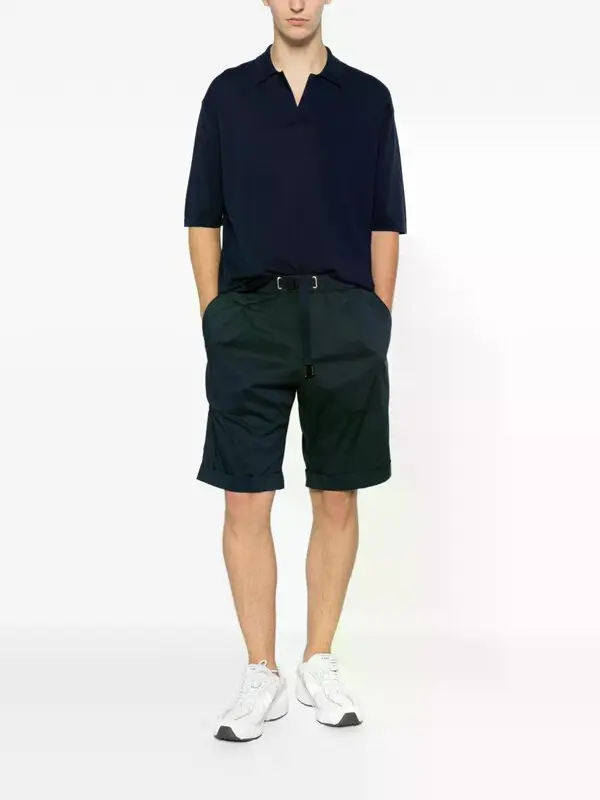 WHITE SAND Belted Pleated Shorts