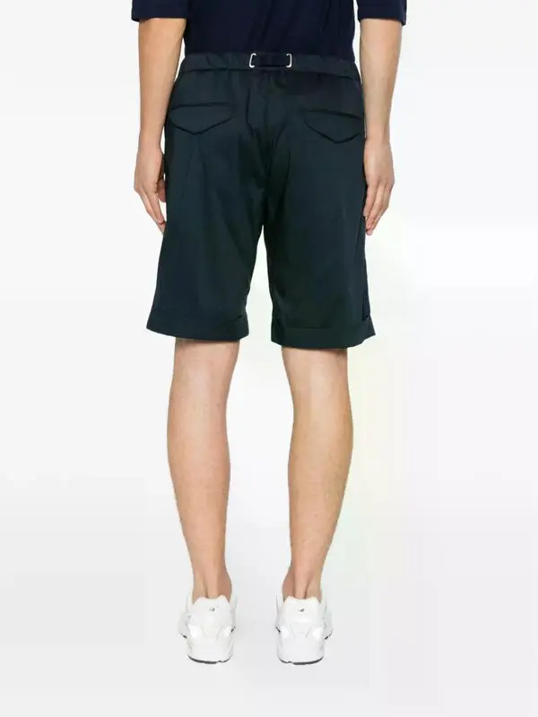 WHITE SAND Belted Pleated Shorts