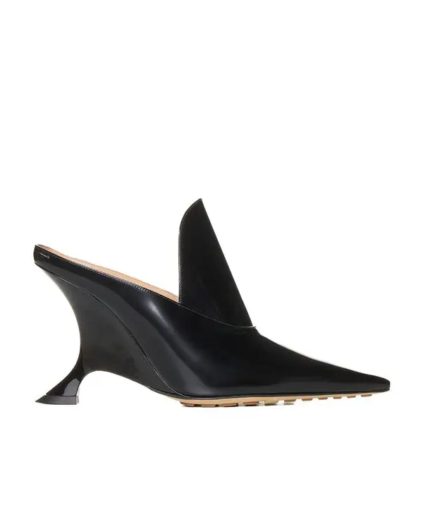 Bottega Veneta Pointed Toe Sculptural Heel Mules
