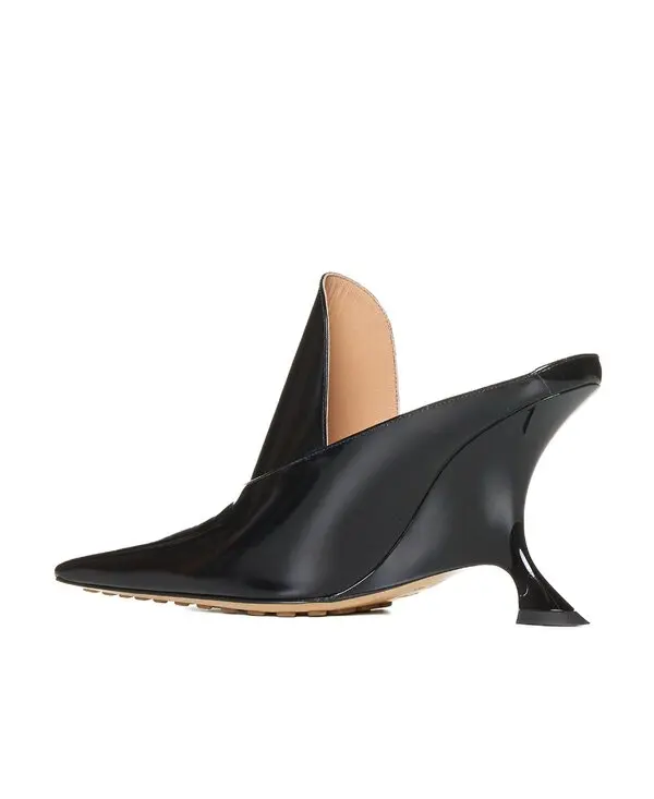 Bottega Veneta Pointed Toe Sculptural Heel Mules