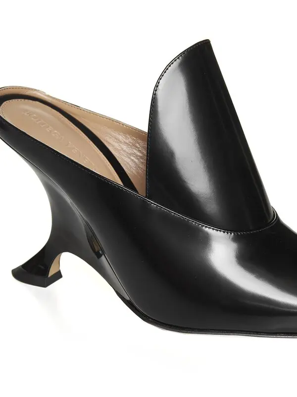 Bottega Veneta Pointed Toe Sculptural Heel Mules