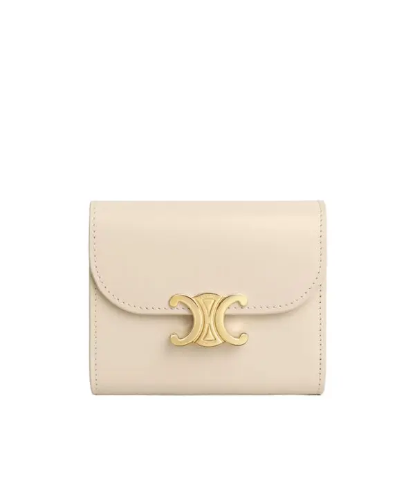 Celine Triomphe Small Flap Wallet - Nude