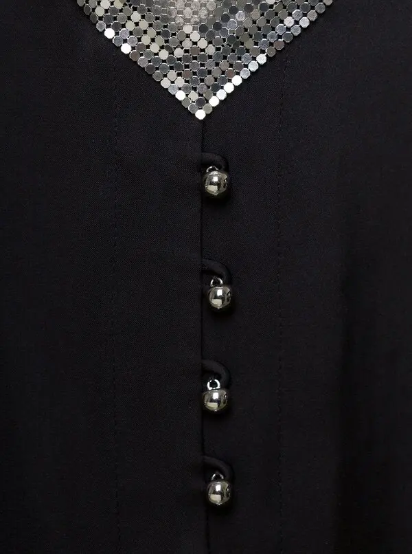 Rabanne Chainmail Panelled Cowl-neck Mini Dress