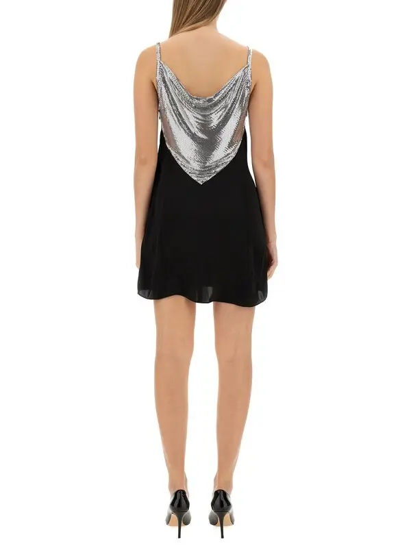 Rabanne Chainmail Panelled Cowl-neck Mini Dress